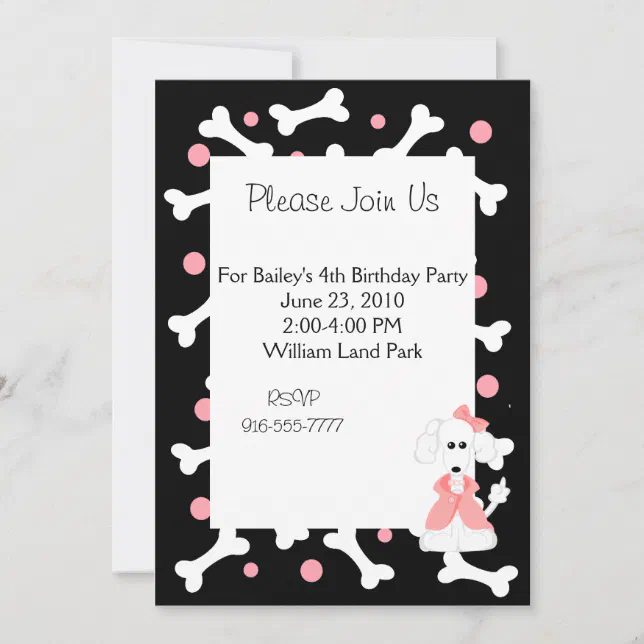 Poodle Birthday Invitation | Zazzle