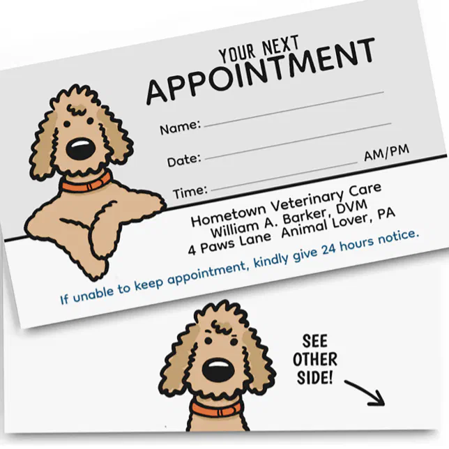 Poodle Doodle Dog Pet Care Appointment Reminder Business Card | Zazzle