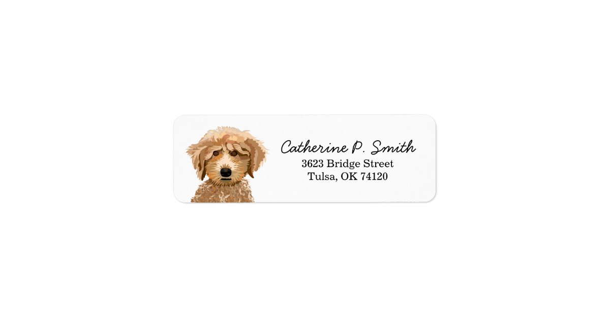 Poodle Doodle Dog Return Address Label | Zazzle