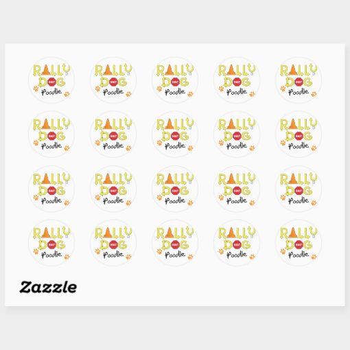 Poodle Rally Dog Classic Round Sticker | Zazzle