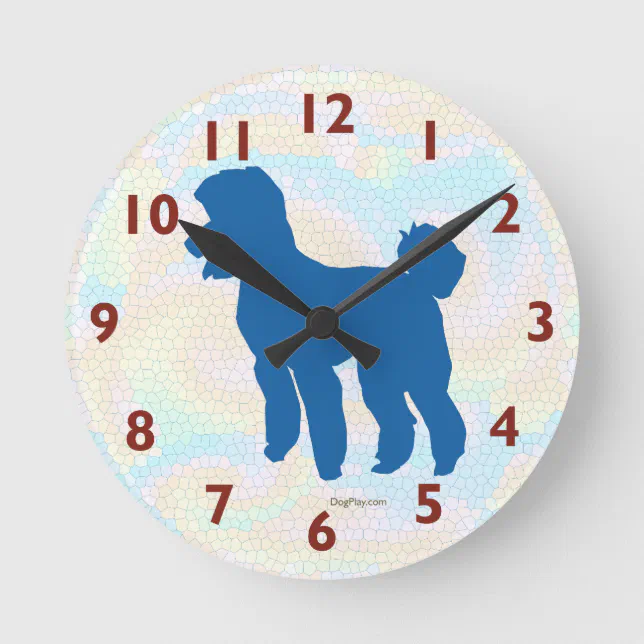 Poodle Silhouette Art Wall Clock | Zazzle