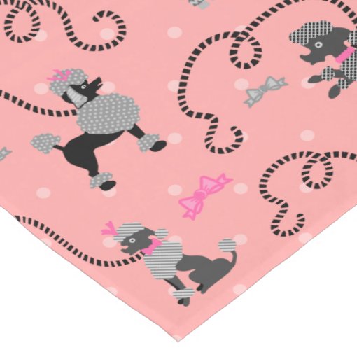 Poodle Skirt Retro Pink and Black 50s Pattern Short Table Runner | Zazzle