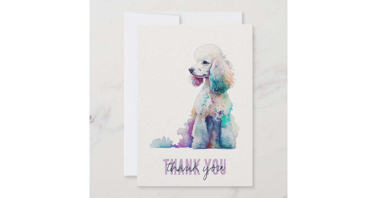 Poodle Thank You Card | Zazzle