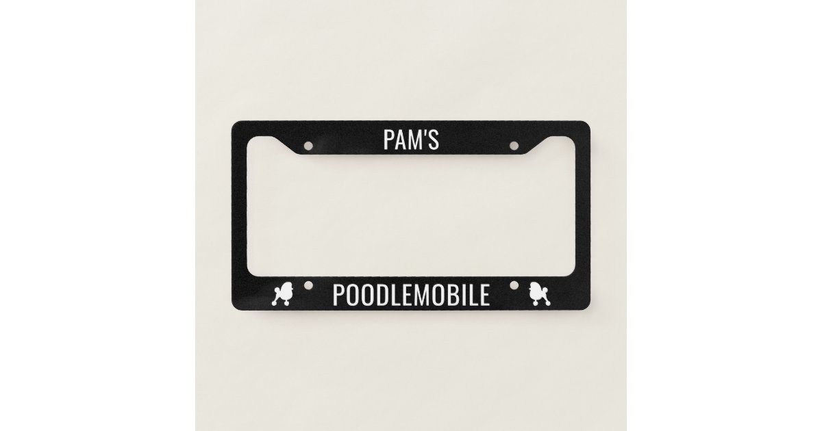 Poodlemobile Toy Poodle Dog Silhouettes Custom License Plate Frame | Zazzle