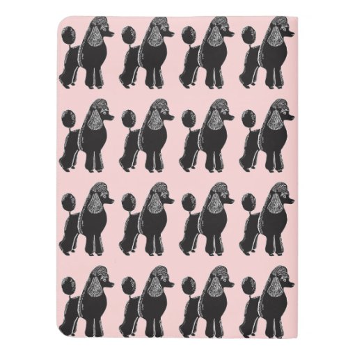 Poodles Blush Pink & Black Custom Notebook | Zazzle