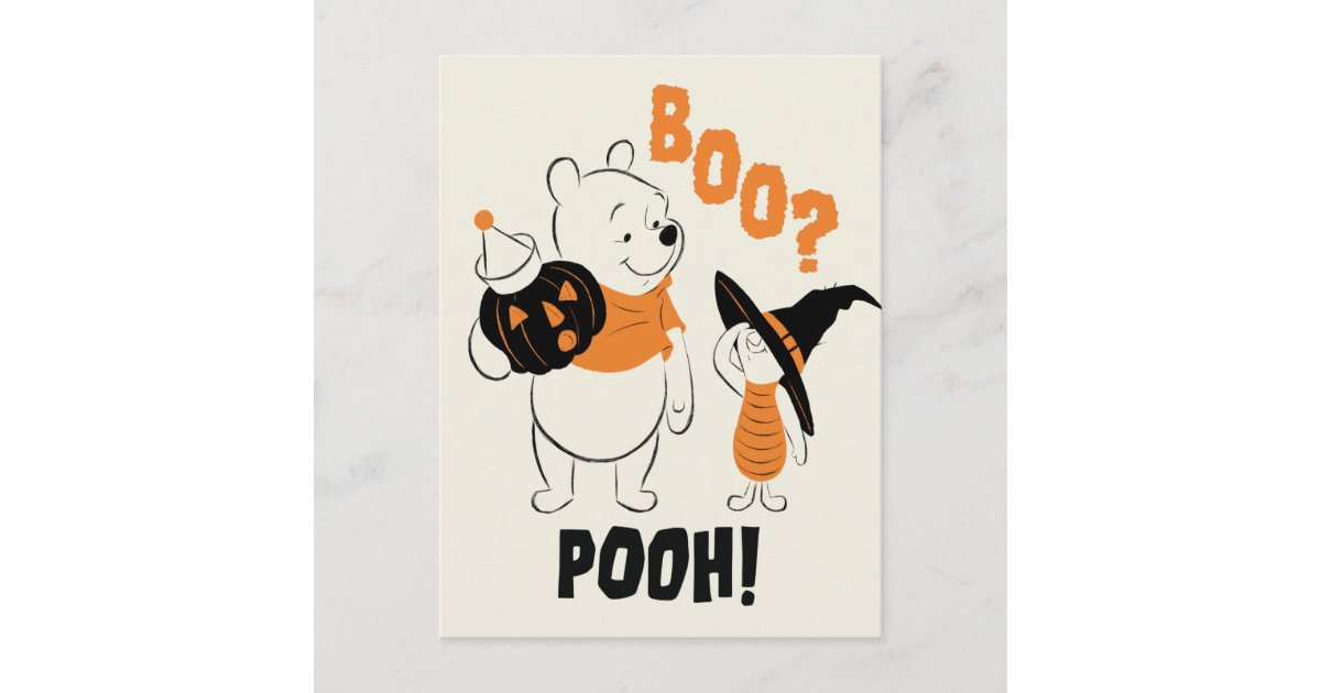 Pooh and Piglet | Boo Pooh Postcard | Zazzle