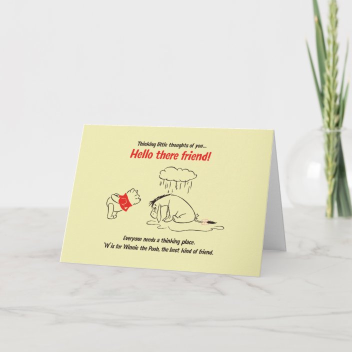 Pooh & Eeyore - Hello There Friend! Card | Zazzle.com
