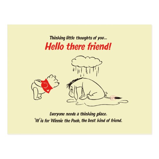 Pooh & Eeyore - Hello There Friend! Postcard | Zazzle.com