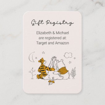 Pooh, Eeyore & Tigger | Baby Shower Gift Registry Enclosure Card | Zazzle