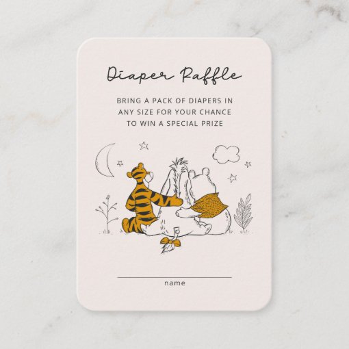 Pooh, Eeyore & Tigger Diaper Raffle Insert | Zazzle
