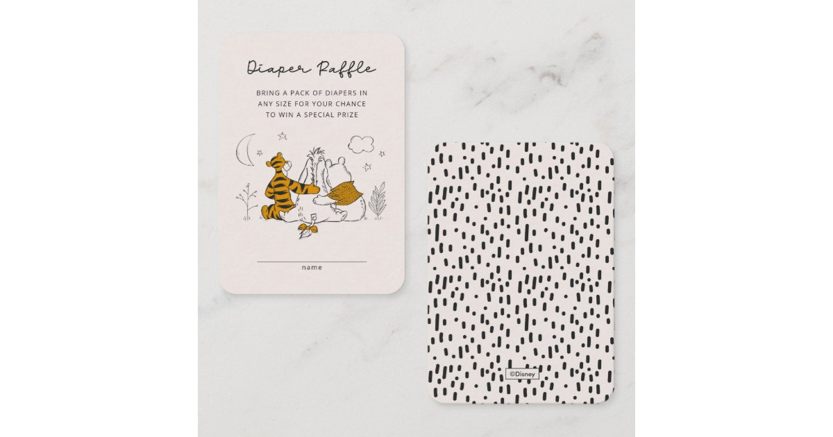 Pooh, Eeyore & Tigger Diaper Raffle Insert | Zazzle