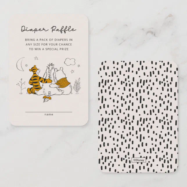 Pooh, Eeyore & Tigger Diaper Raffle Insert | Zazzle