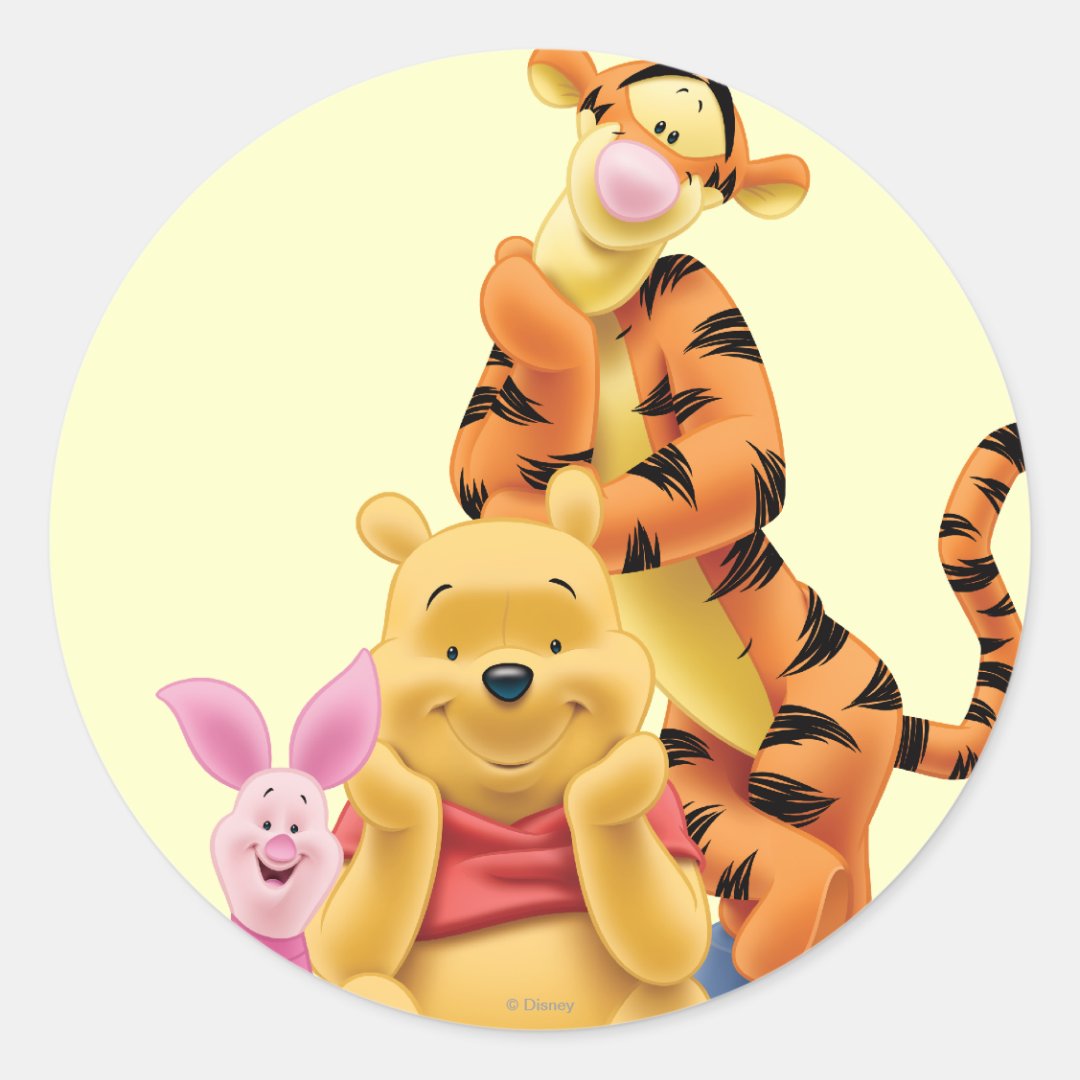 Pooh & Friends 11 Classic Round Sticker | Zazzle