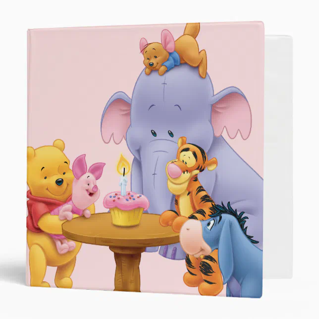 Pooh & Friends Birthday 3 Ring Binder | Zazzle