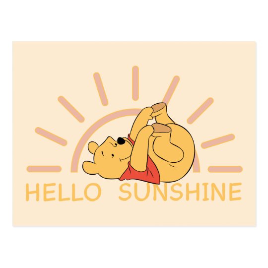 Pooh - Hello Sunshine Postcard | Zazzle.com