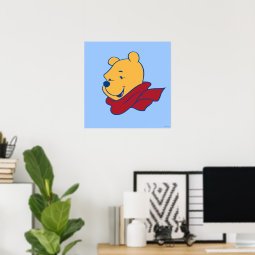 Pooh in Red Scarf Poster | Zazzle