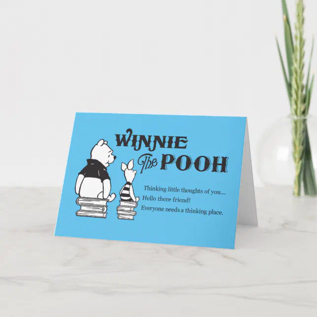 Pooh & Piglet - Thinking Thoughts of You Card | Zazzle