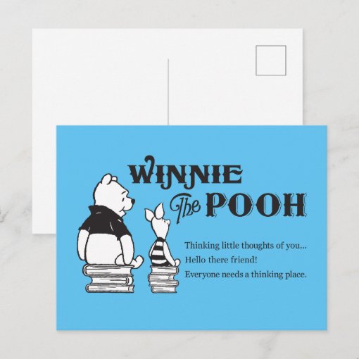 Pooh & Piglet - Thinking Thoughts of You Postcard | Zazzle