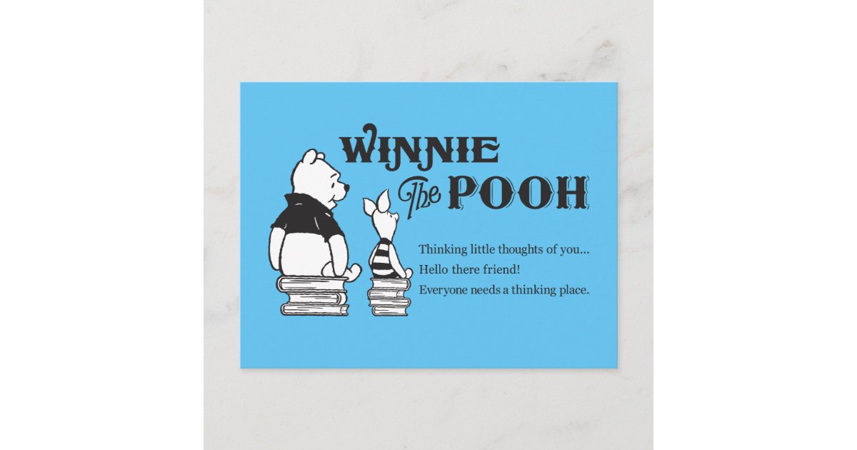 Pooh & Piglet - Thinking Thoughts of You Postcard | Zazzle
