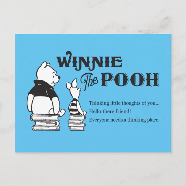 Pooh & Piglet - Thinking Thoughts of You Postcard | Zazzle