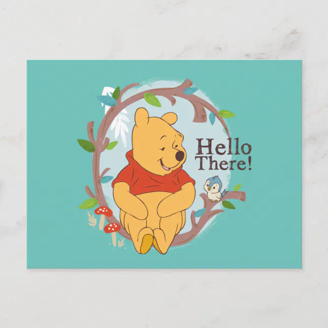 Pooh Sitting in a Tree - Hello There Postcard | Zazzle