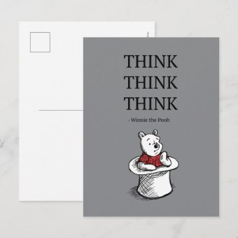 Pooh | Think Think Think Quote Postcard | Zazzle