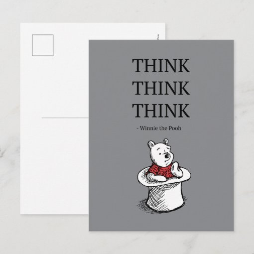 Pooh | Think Think Think Quote Postcard | Zazzle