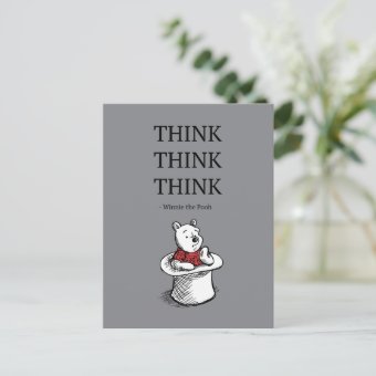 Pooh | Think Think Think Quote Postcard | Zazzle