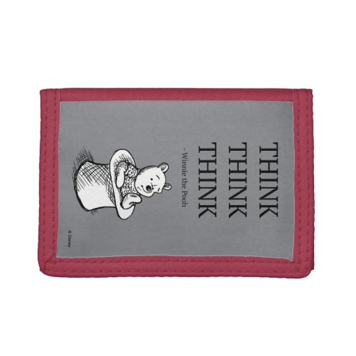 Pooh | Think Think Think Quote Trifold Wallet | Zazzle