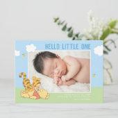 Pooh & Tigger Hello LIttle One Birth Announcement | Zazzle
