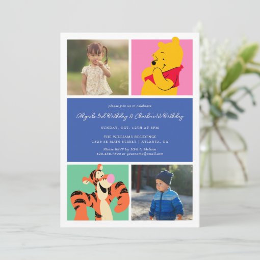 Pooh & Tigger| Kids Joint Birthday Invitation | Zazzle