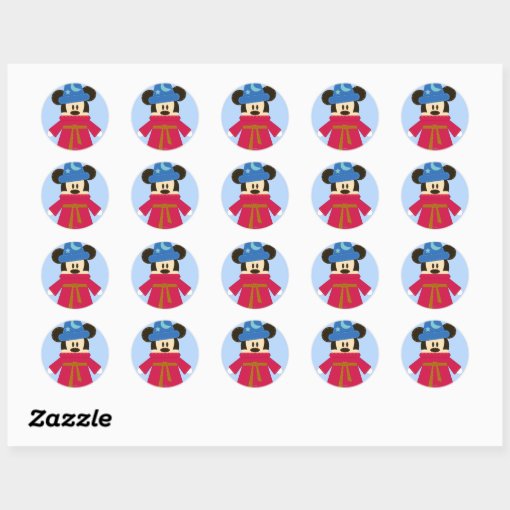 Pook-a-Looz Mickey | Sorcerer's Hat Classic Round Sticker | Zazzle