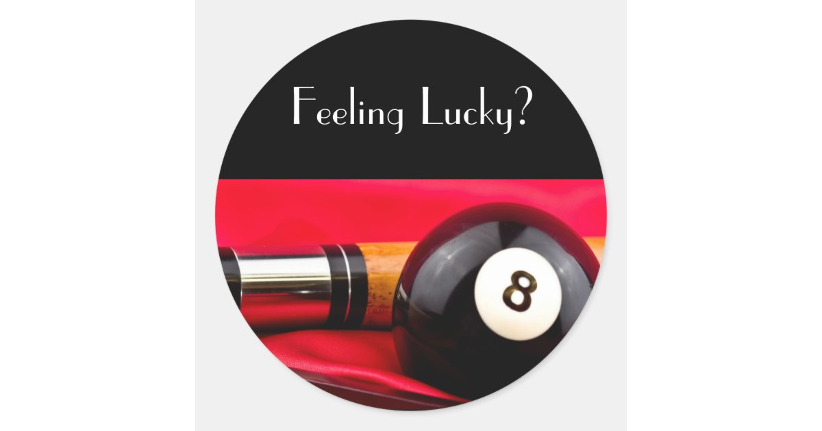 Pool Ball and cue Classic Round Sticker | Zazzle
