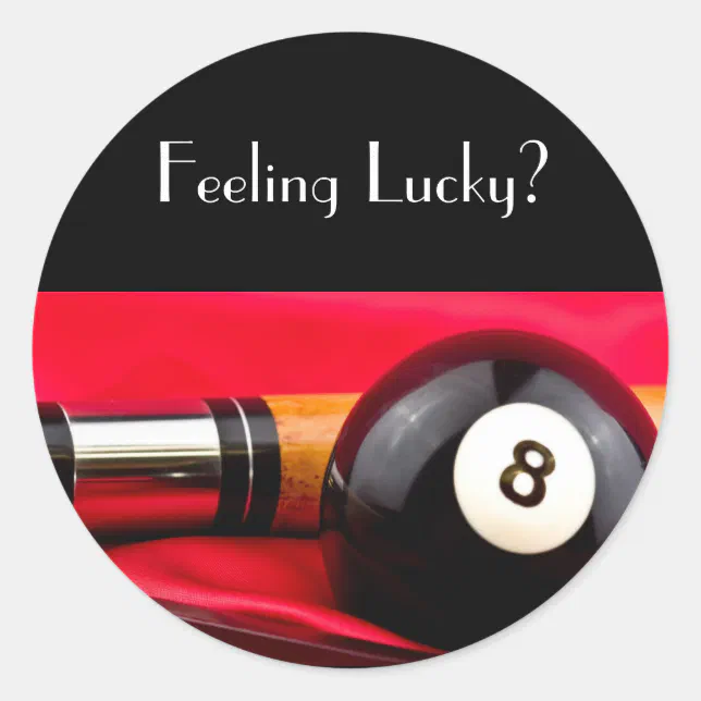 Pool Ball and cue Classic Round Sticker | Zazzle