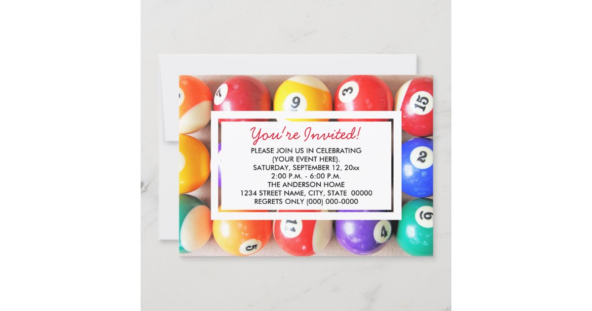 Pool Balls Invitations | Zazzle