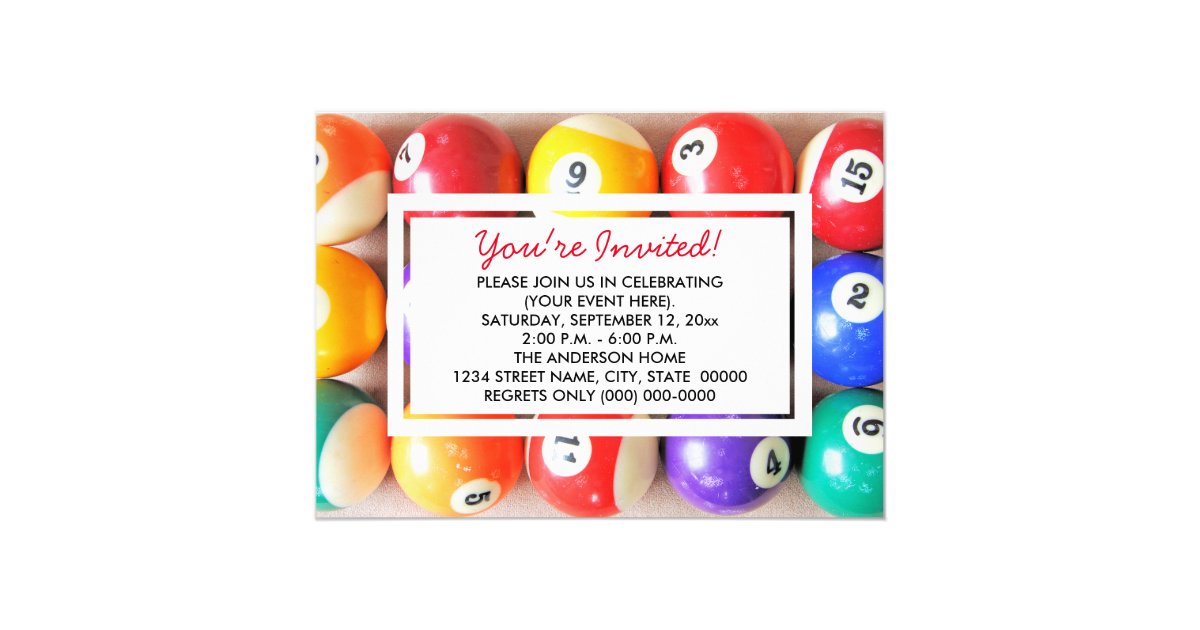 Pool Balls Invitations | Zazzle.com