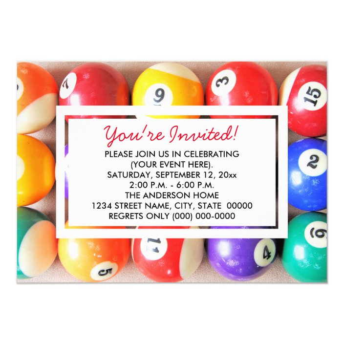 Pool Balls Invitations | Zazzle.com