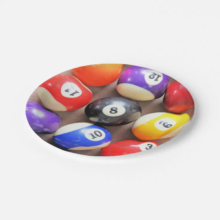 Pool Balls Paper Plates | Zazzle