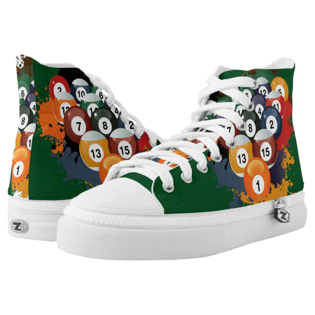 Pool Billiard Balls High-Top Sneakers | Zazzle
