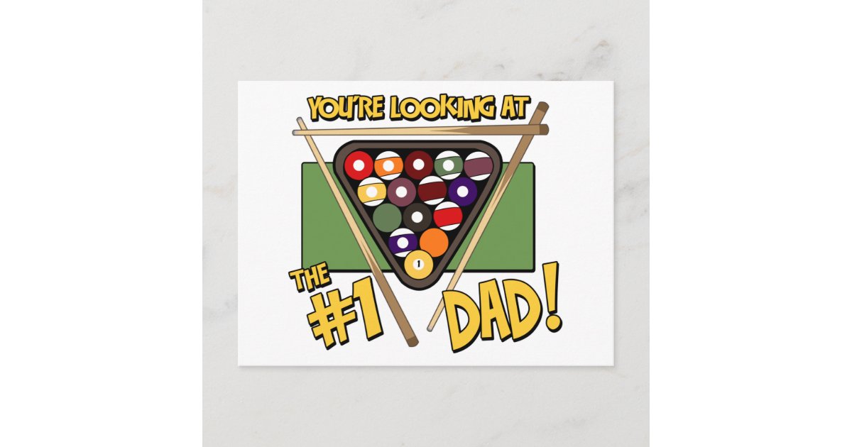 Pool/Billiards #1 Dad Father's Day Gift Postcard | Zazzle