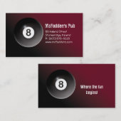 Pool - Billiards 8 Ball Business Card Burgundy | Zazzle