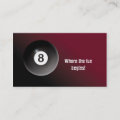 Pool - Billiards 8 Ball Business Card Burgundy | Zazzle