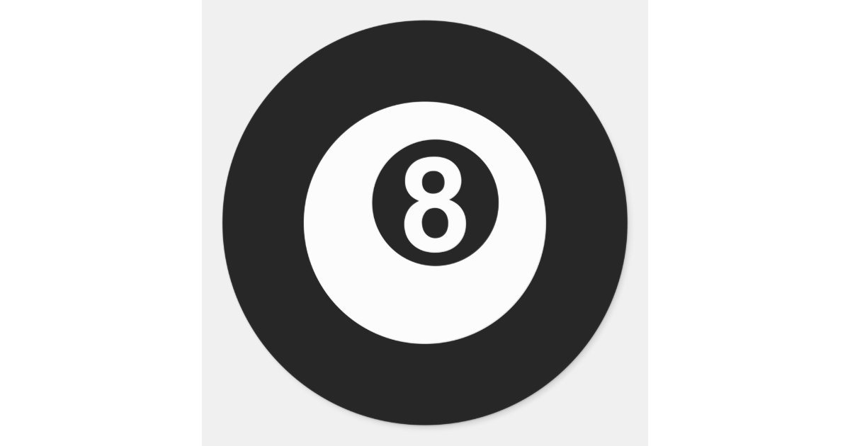 Pool Billiards 8 Ball Classic Round Sticker | Zazzle