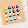 Pool Billiards Balls Full Set Sticker | Zazzle