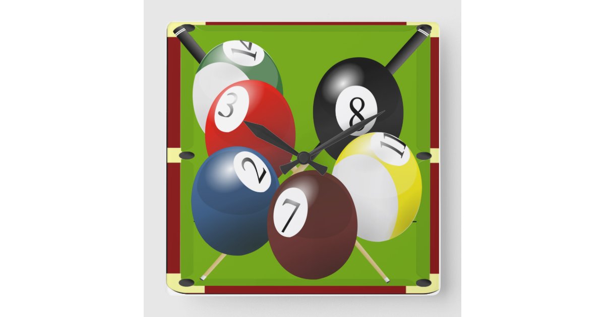 Pool / Billiards Clock | Zazzle