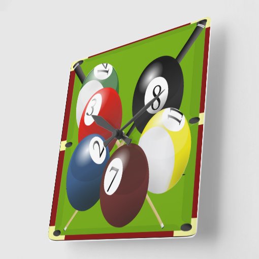 Pool / Billiards Clock | Zazzle