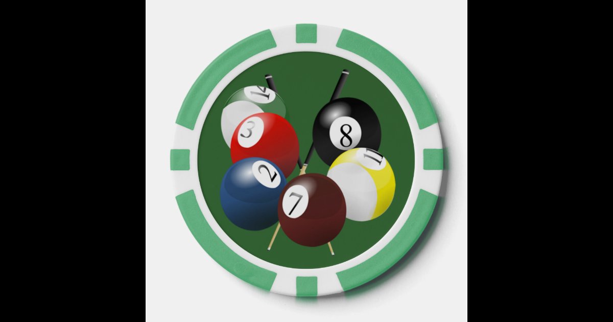 Pool / Billiards Poker Chips | Zazzle