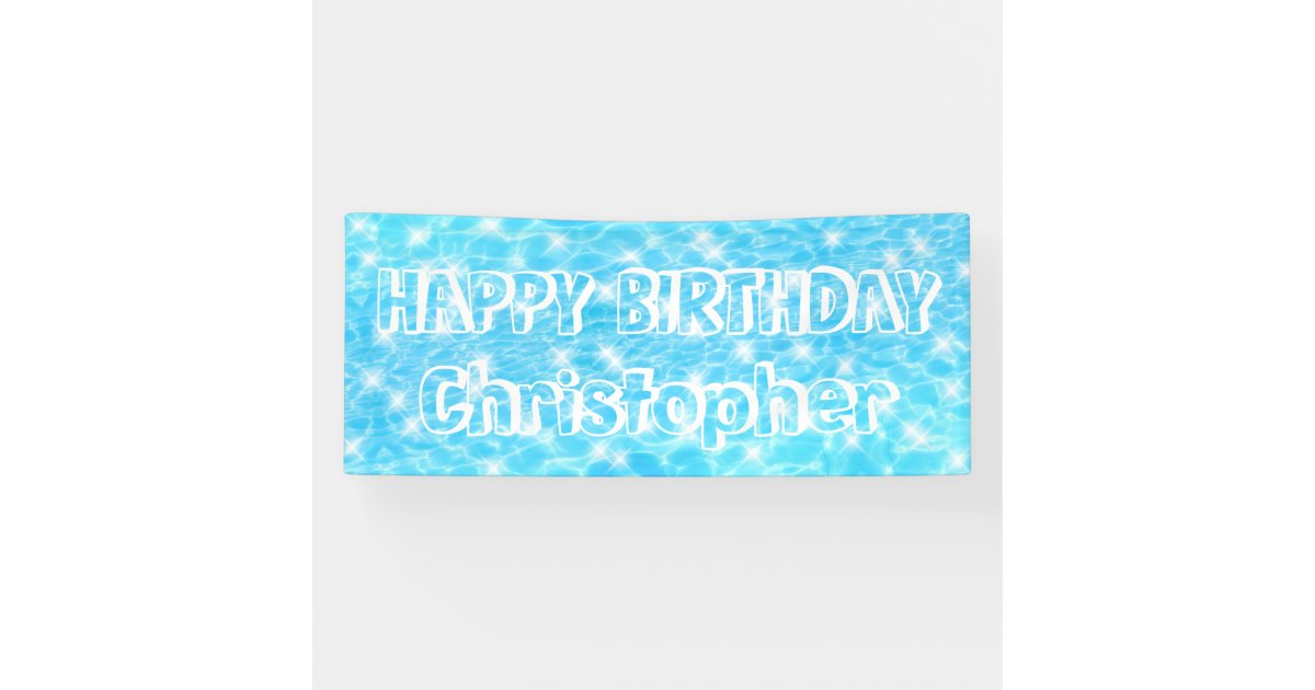 Pool Birthday party Swimming Pool Water ripples Banner | Zazzle
