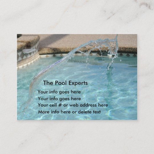 Pool blue water splash Business Cards | Zazzle.com