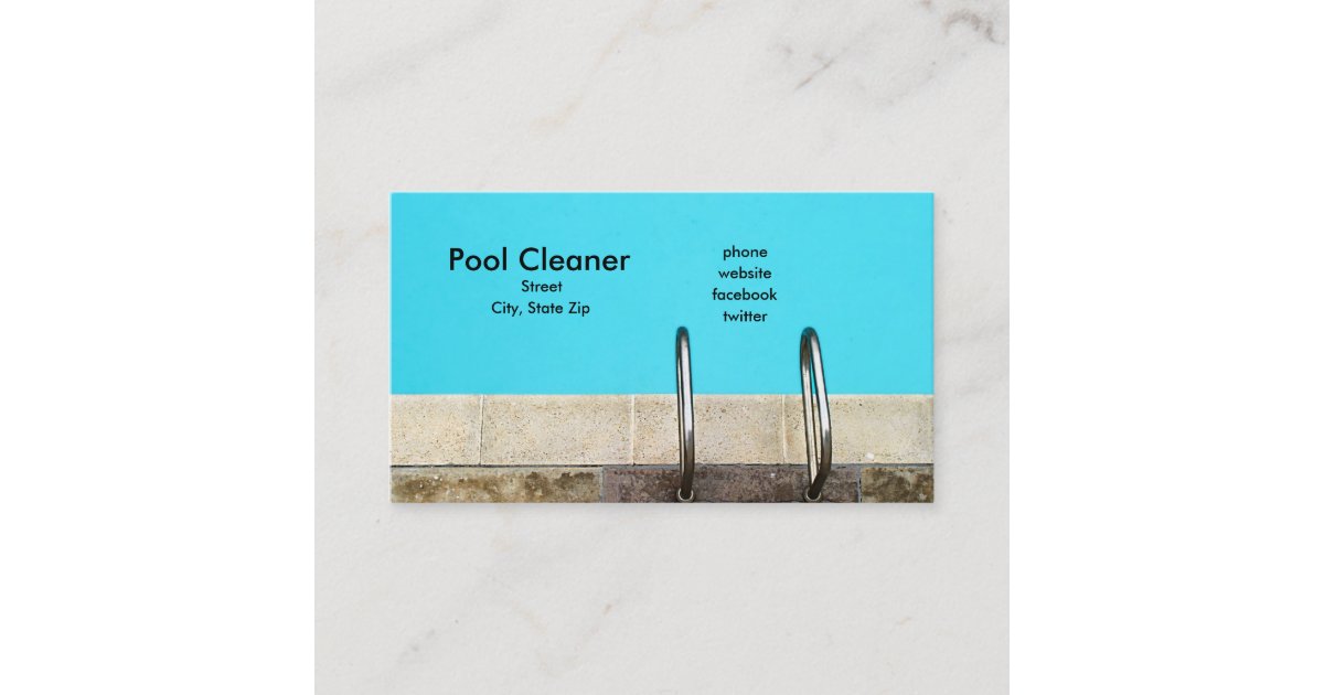 Pool Cleaner Business Card | Zazzle